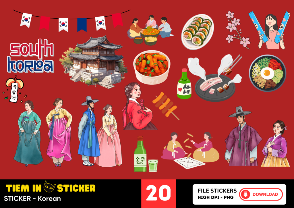 Khám Phá Bộ 20 Sticker Hàn Quốc Độc Đáo – Xu Hướng Trang Trí Mới Bạn ...